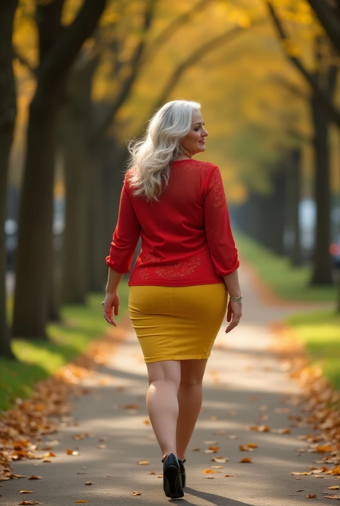 From behind captivating from behind A fashionable an older woman ...