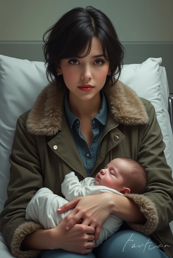 Women, real, with short hair, fur, clara, Just parity, with a baby ...