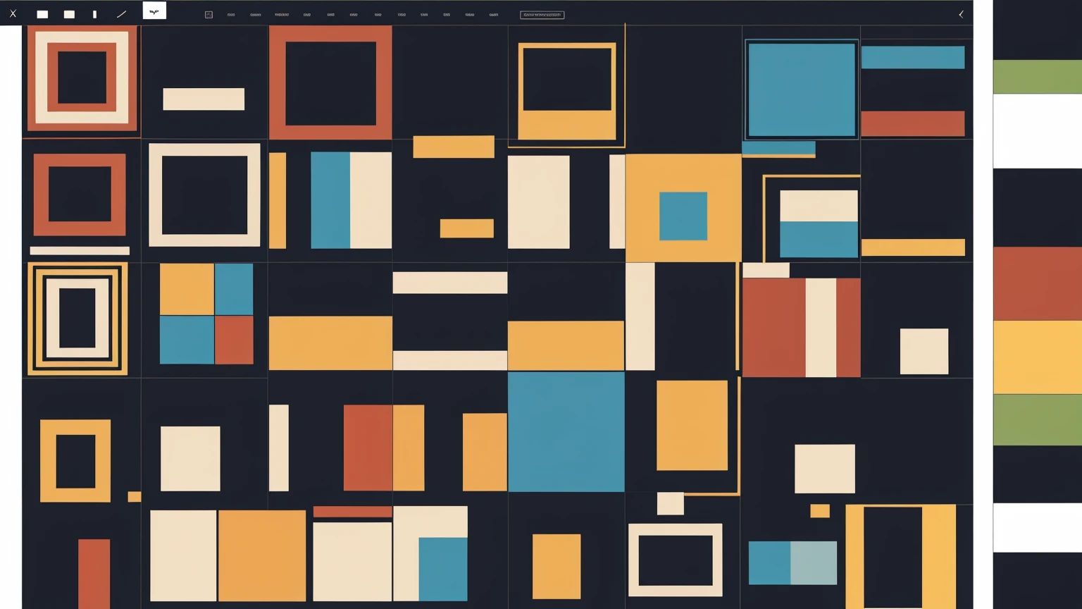 Great grid : Regular measurement grid 、 Divide the canvas into colorful ...