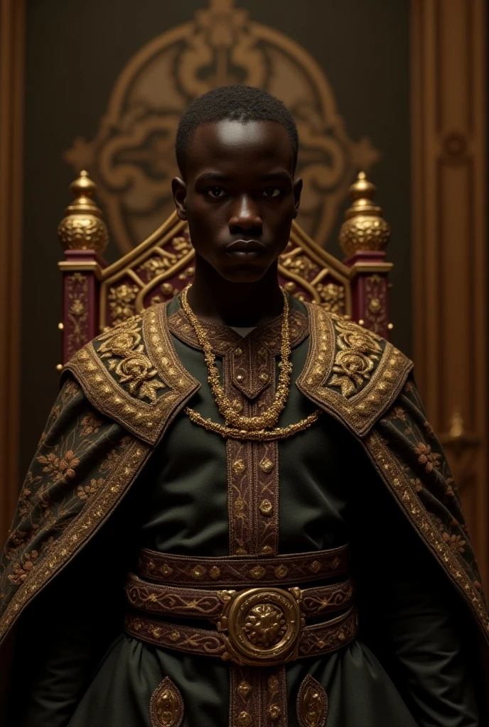 Create an image of a male king named Saliente with the color of the ...