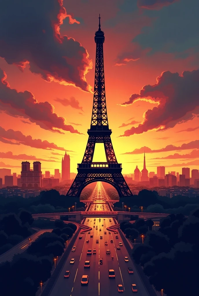 Create a fictional team logo With the Eifell Tower but with details of ...