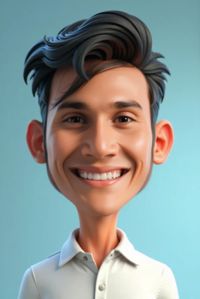 Cartoon Hyperrealistic 3D caricature, big head, chibi,Close-up of a ...