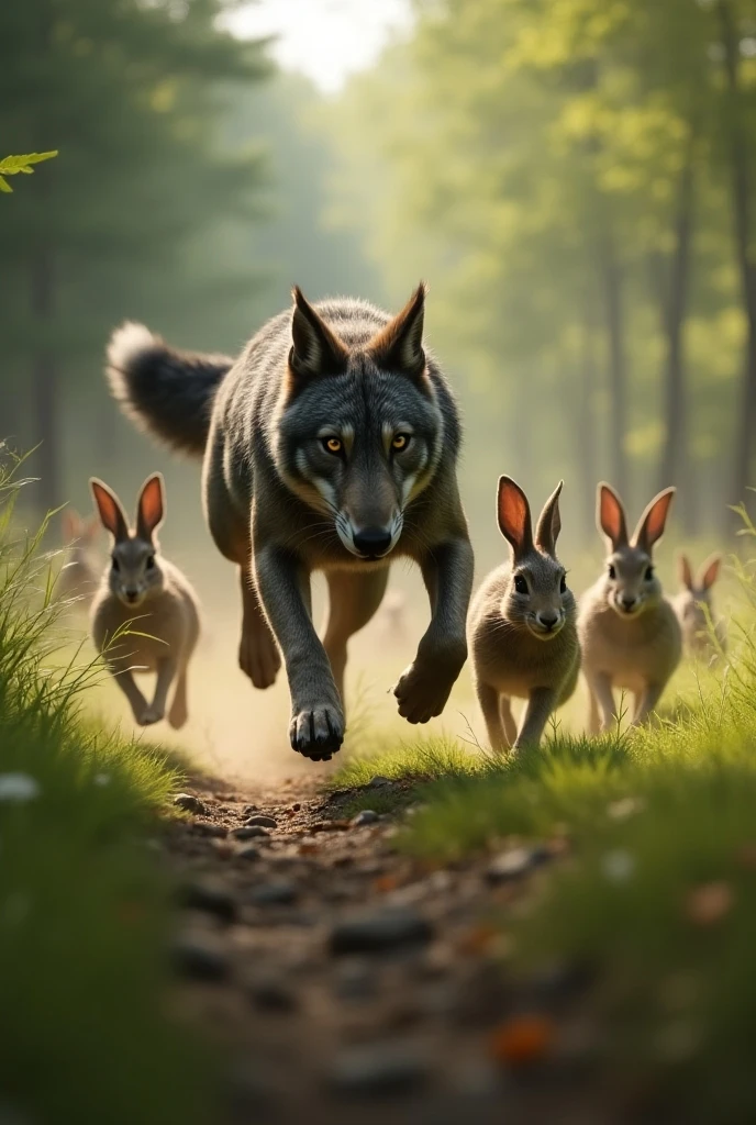 The Chaser Catches Rabbits - SeaArt AI