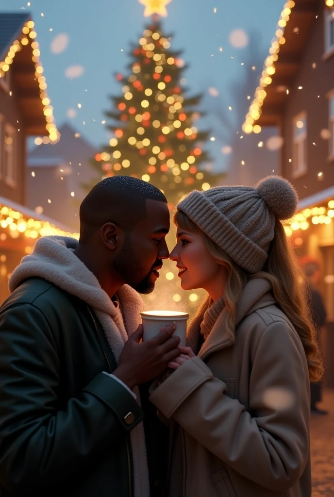 Generate an ultra-realistic image of Kanye West and Taylor Swift ...