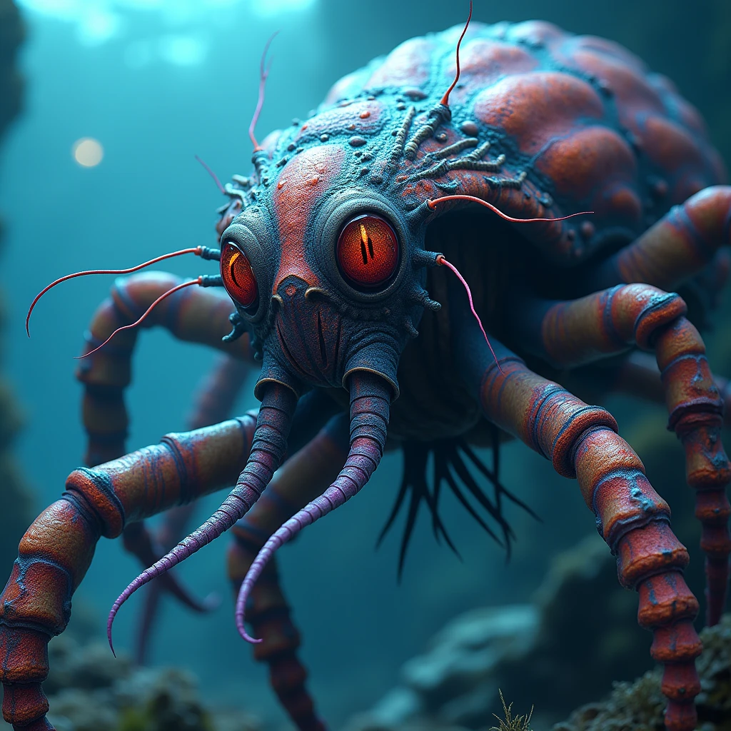 " giant alien parasite creature , singles Piercing eyes - SeaArt AI