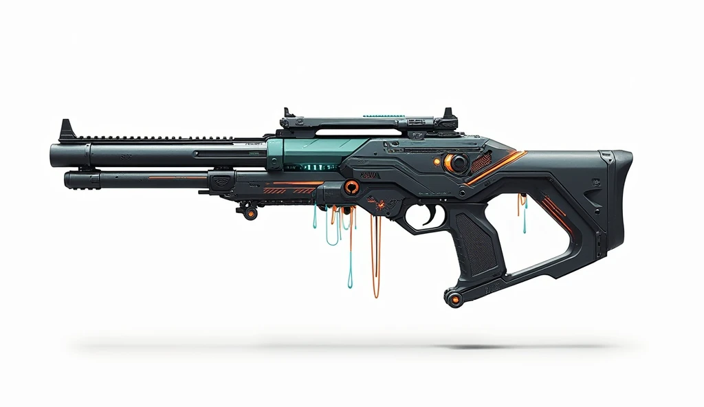 Alien design, futuristic shotgun weapon, there are two different views ...