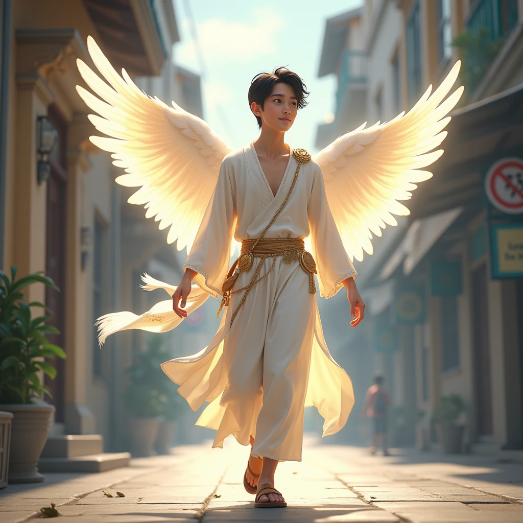 Description of Ayel , The Angel of Light : Ayel is a 19-year - SeaArt AI