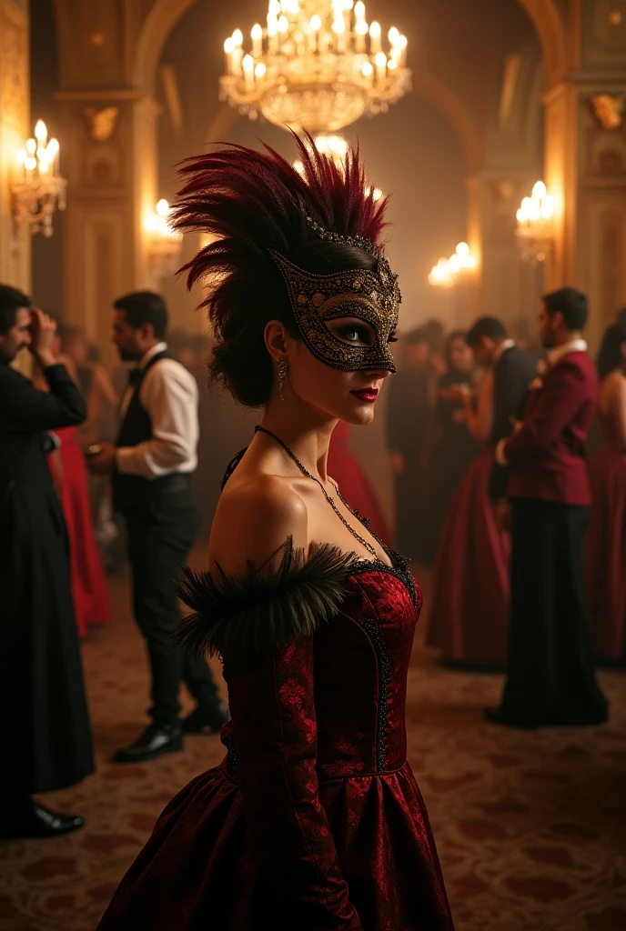 Julieta Capulet's mask party at Mansión de los Capuleto, with guests ...