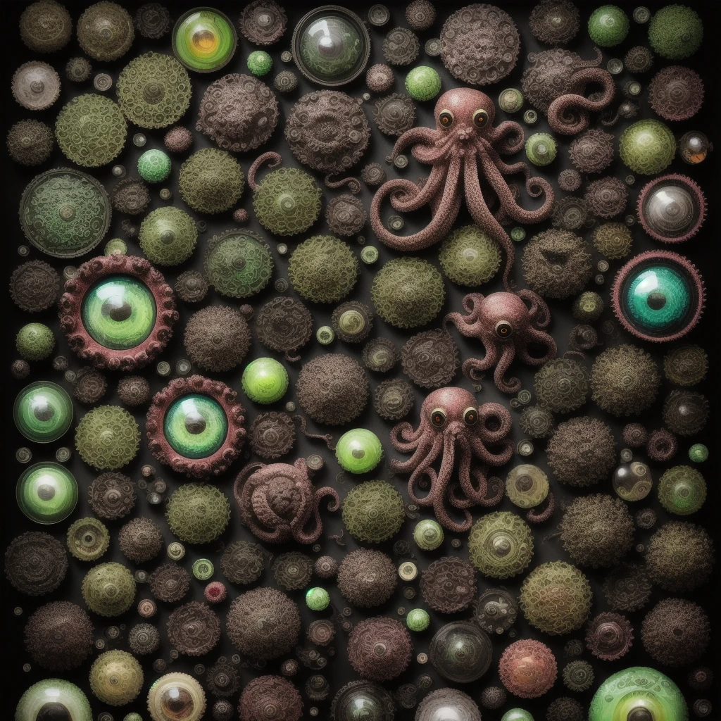 Special Effects,Showa,monster,wack,Alien,Lots of eyes,Aggregate - SeaArt AI