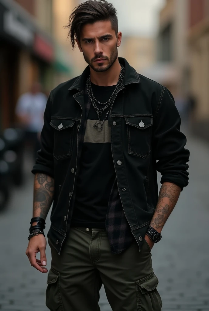 " A man with an urban and alternative style , that mixes elements of ...