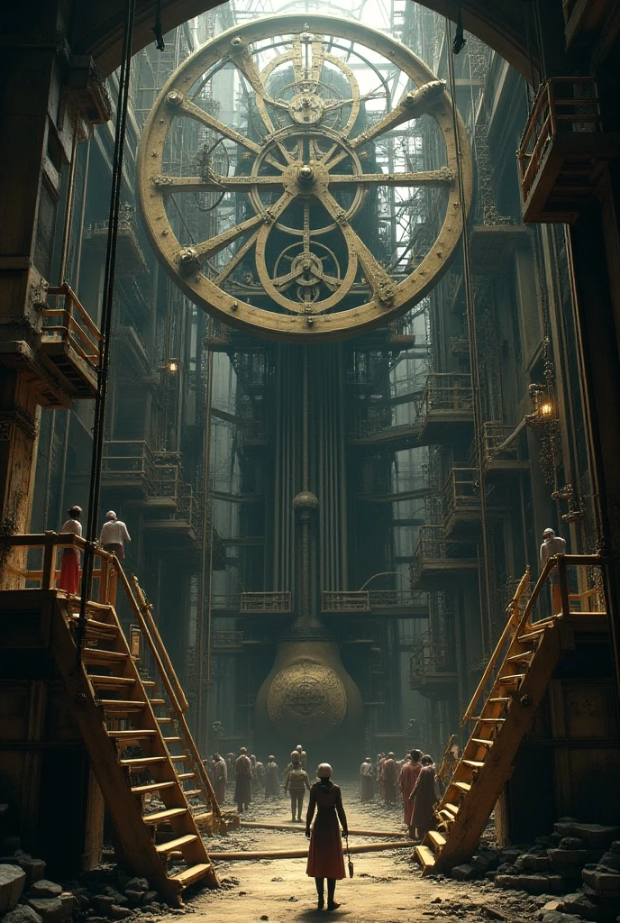 Hyperrealism, photography. inside the huge clock mechanism from the ...