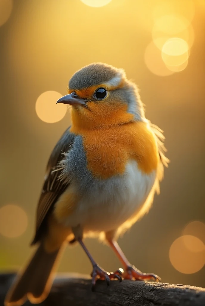 A mesmerizing close-up portrait of a gorgeous little bird illuminated ...