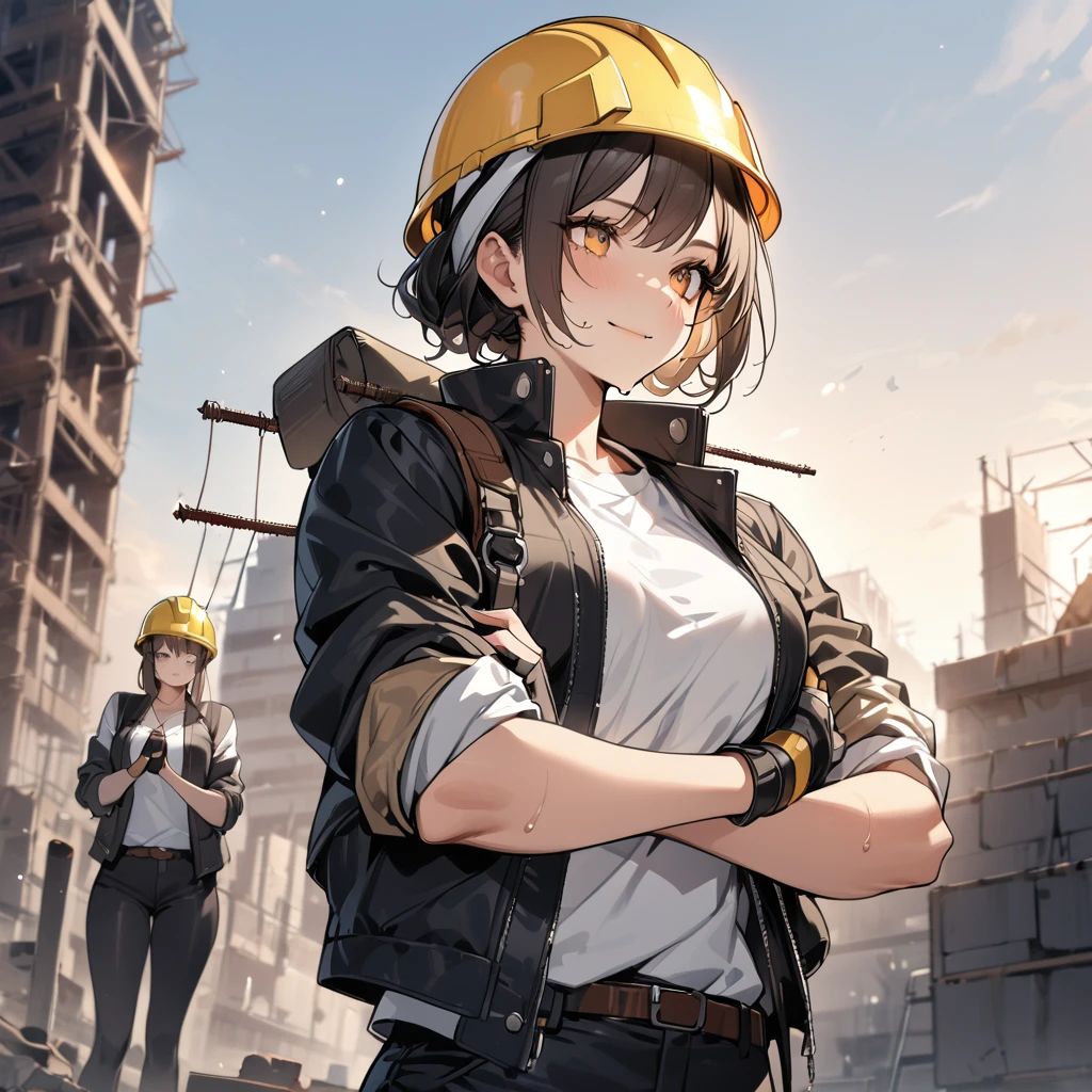 Top of construction site is made of steel and concrete, masterpiece - SeaArt AI