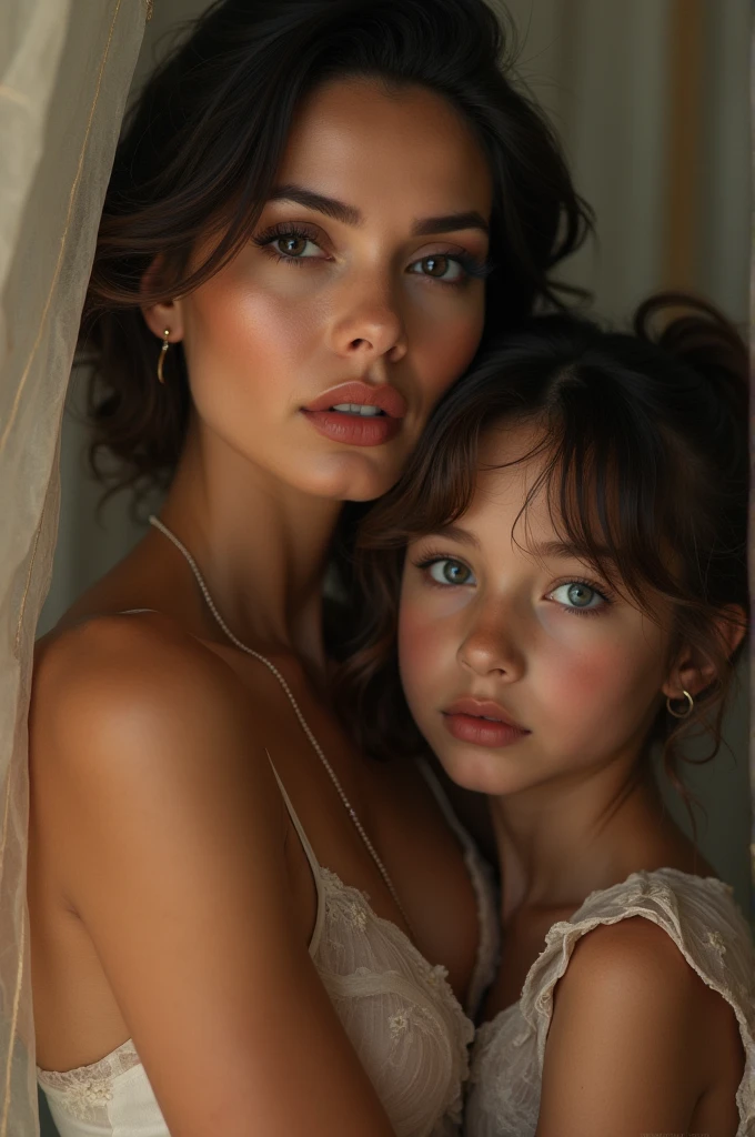 A sexy mom with her daughter - SeaArt AI