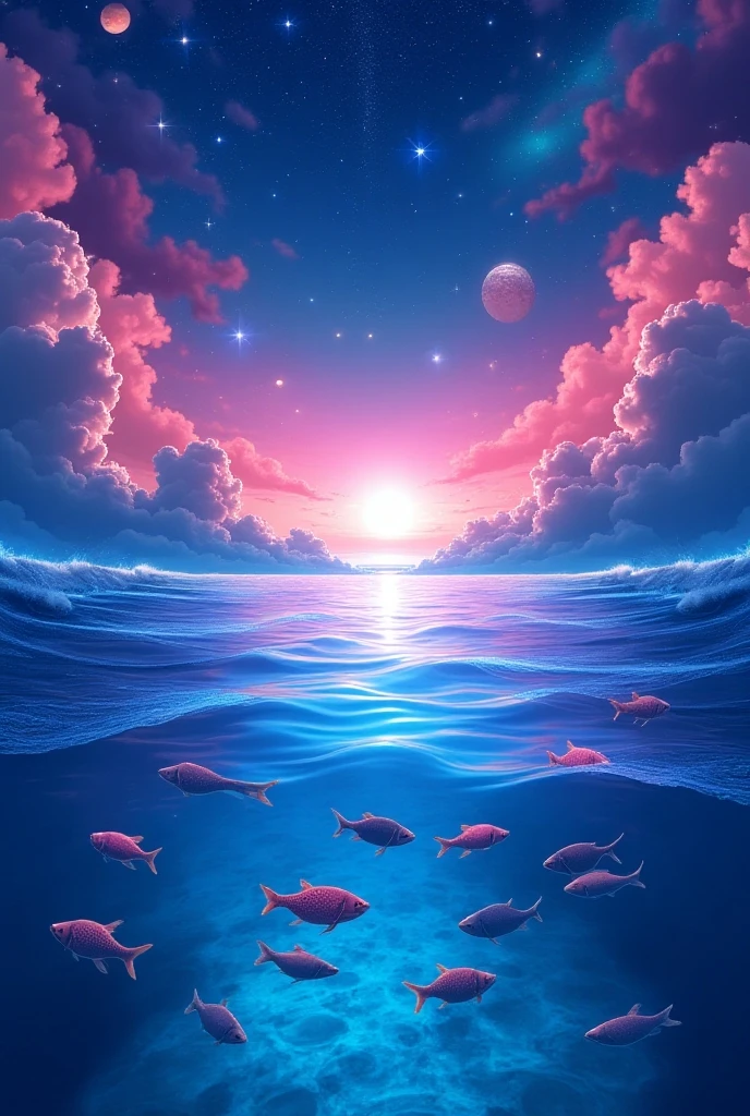 Creates a beautiful animated scene of a multicolored world with many ...