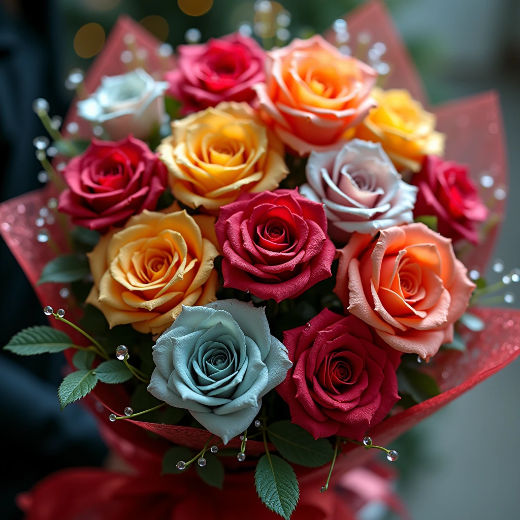 bouquet of roses with message cards 、(( text written on a message card ...