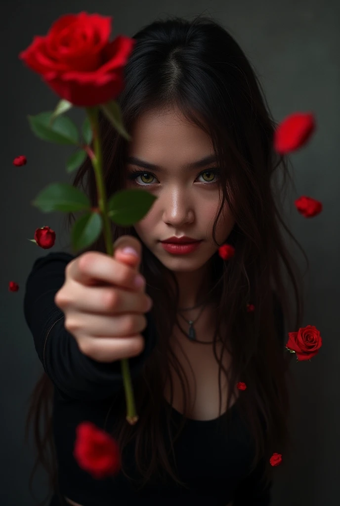 throws rose darts 、 dynamic posing 、Female Assassin、deadly assassin ...