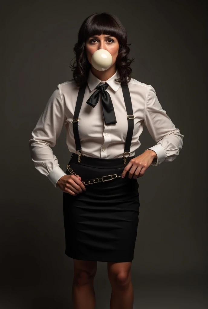 Crossdresser man looking like a real woman with a fringe wig and heavy ...