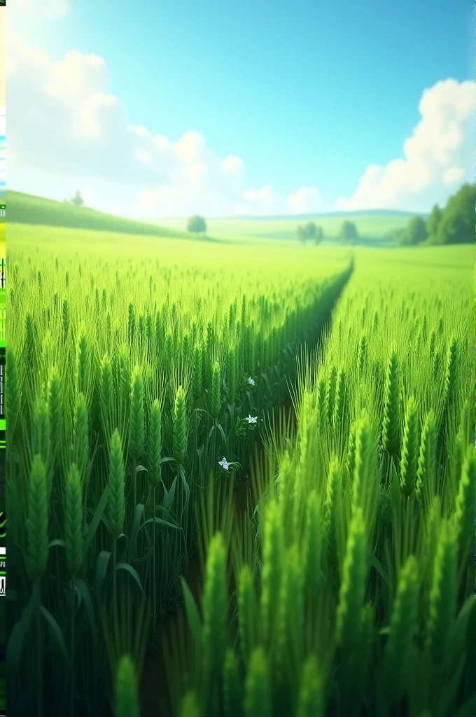 Wheatfield being sown, and in its growth , realistic mode - SeaArt AI