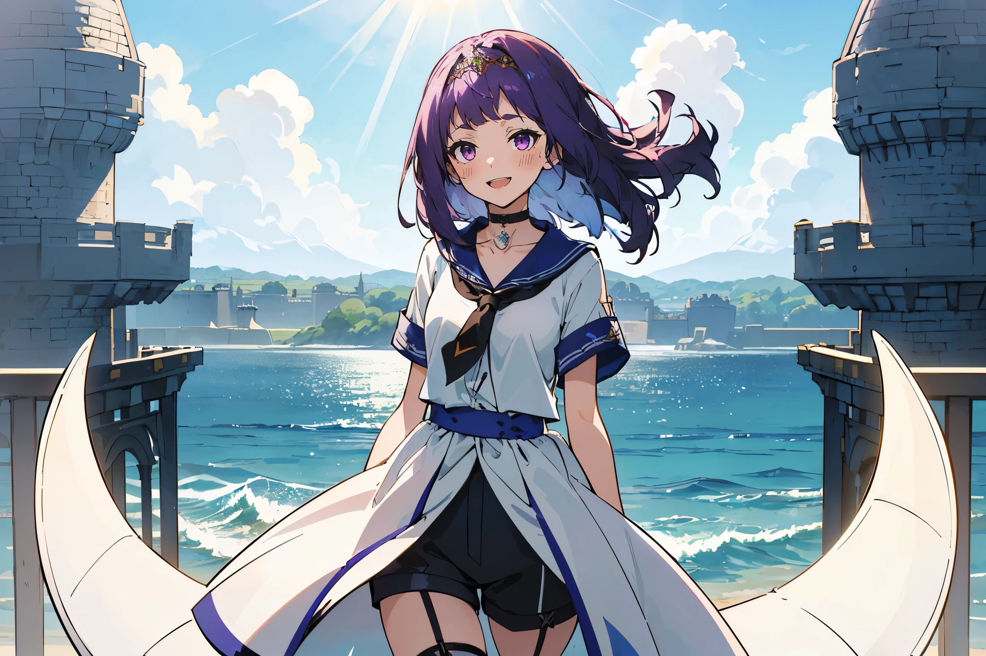 ((solo, 1 girls, (medium hair, right swept bangs, one side up - SeaArt AI