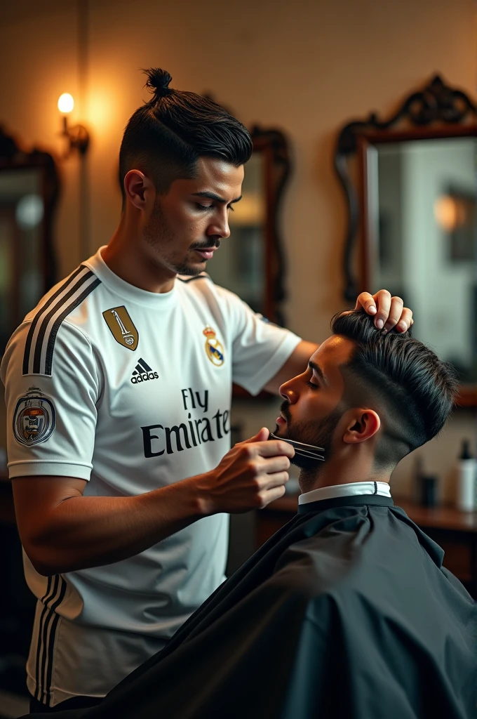 "Generate a hyper realistic image of Cristiano Ronaldo, wearing his ...