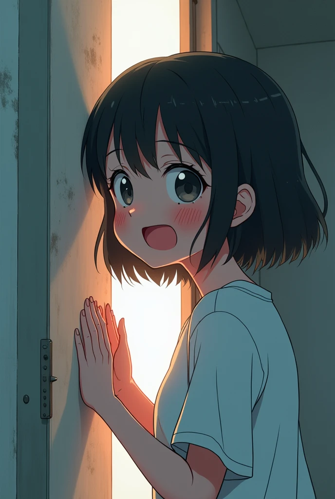Anime Girl Stuck To The Wall Feeling Pleasure On The Other Side Seaart Ai