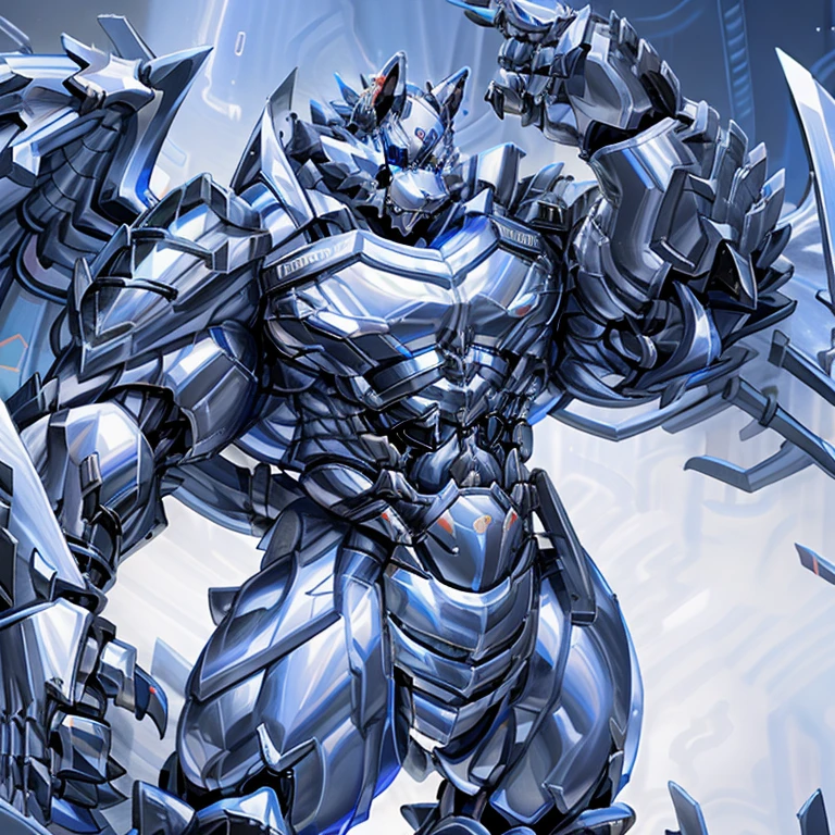 (freddy wolf, 8K), (freddy wolf's giant robot, Powered exoskeleton with ...