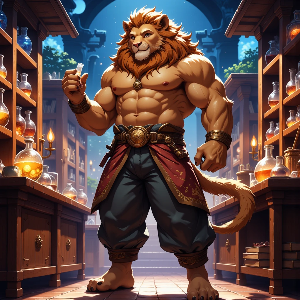 Character focus, full body, looking away, dynamic angle, alchemist ...