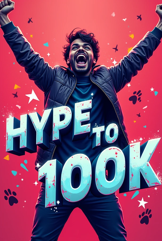 A creative meme saying hype to 100k with hype to 100k - SeaArt AI