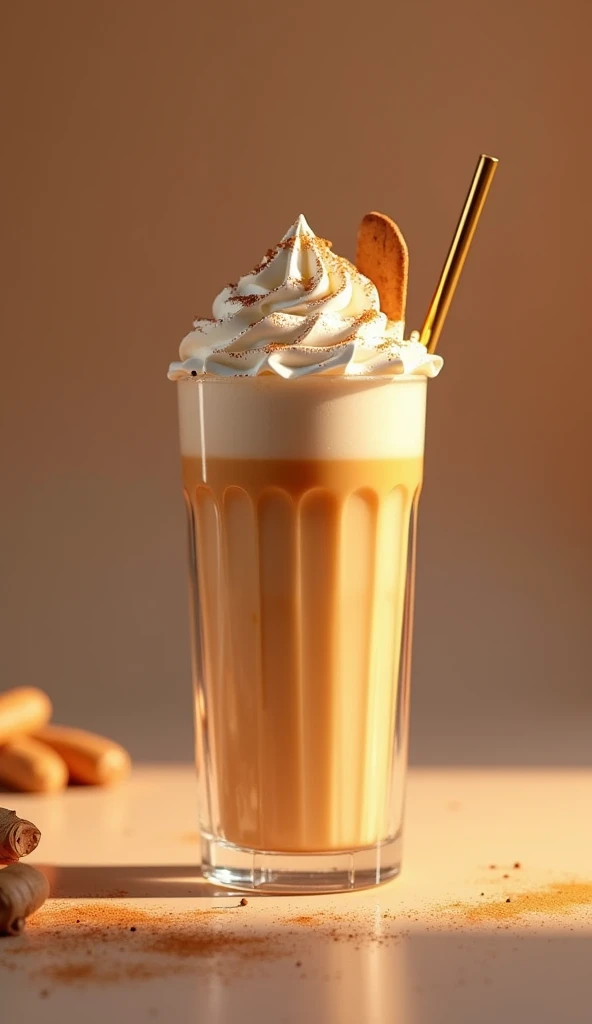 A ginger milkshake, a bit deco ginger, detailed realistic 3D render ...