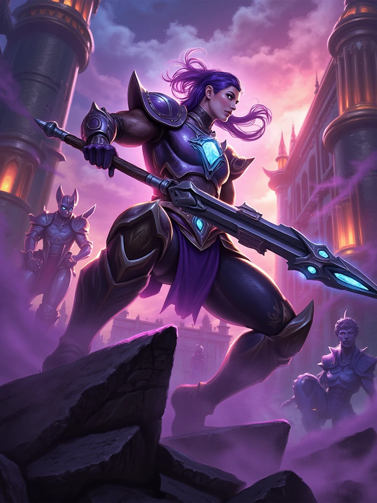 High-quality splash art in **League of Legends style** | ((Arcane ...