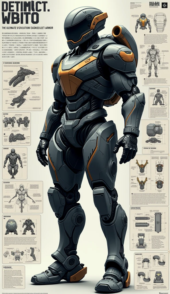 Infographic detail of the raptor wear redesign exoskeleton armor ...
