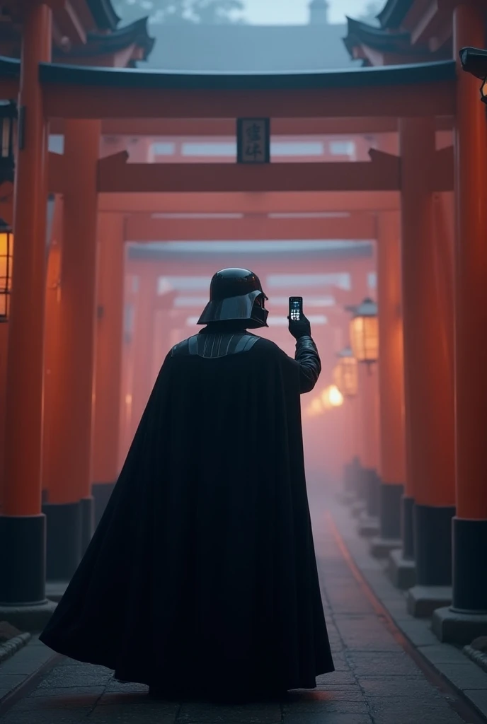 Darth Vader who came to visit the torii gate of Fushimi Inari Taisha ...