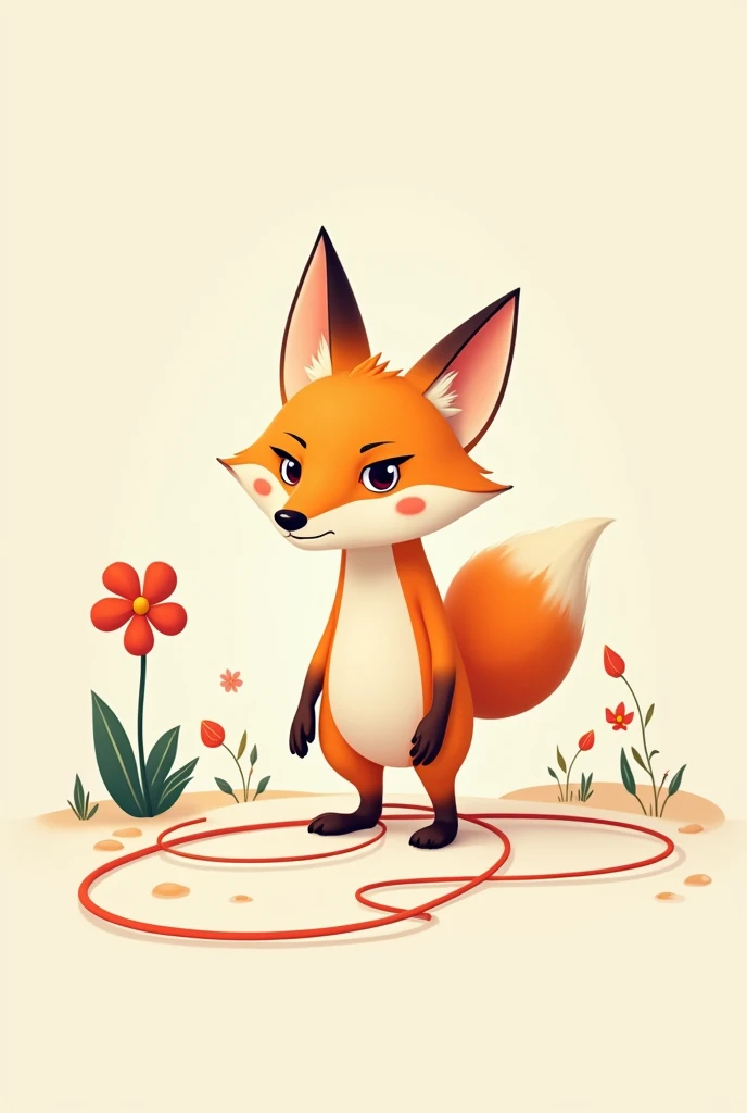 2D fox character playing a two-legged line game - SeaArt AI