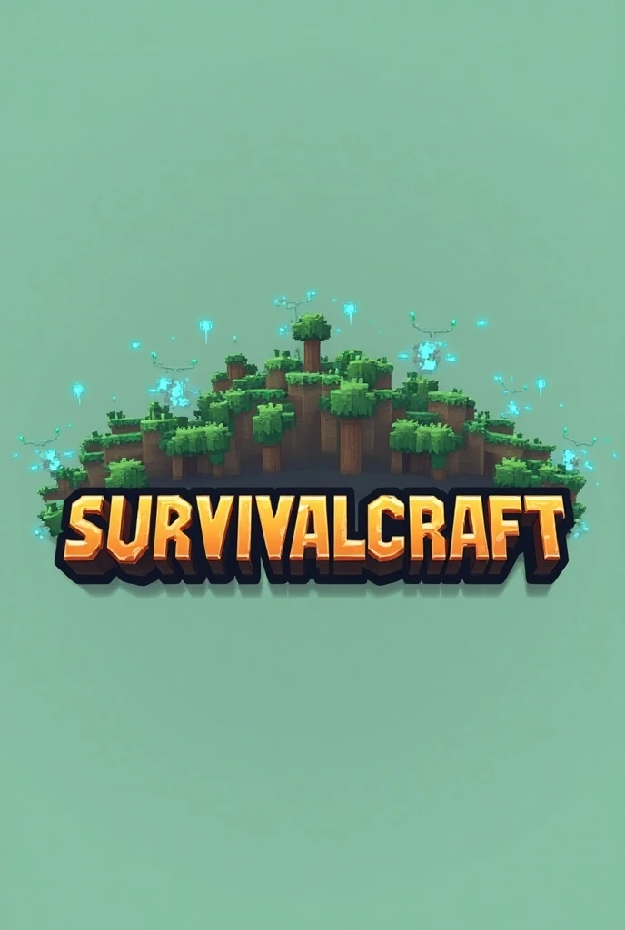 Make a small Minecraft logo that says SurvivalCraft and is a png type ...