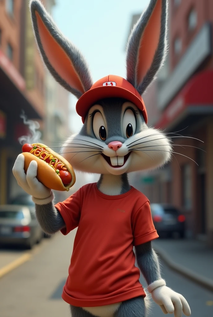 Fox Looney Tunes is realistic other than wearing a red t-shirt and cap ...