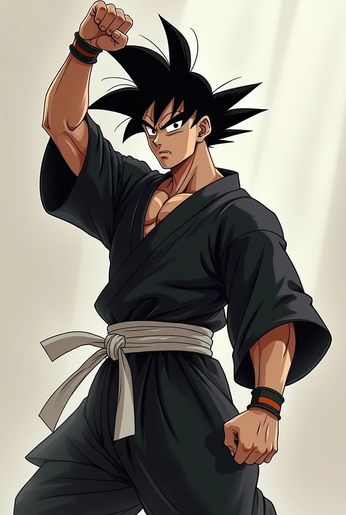 I exactly want Son Goku in a black kimono, Brazilian Jujutsu - SeaArt AI