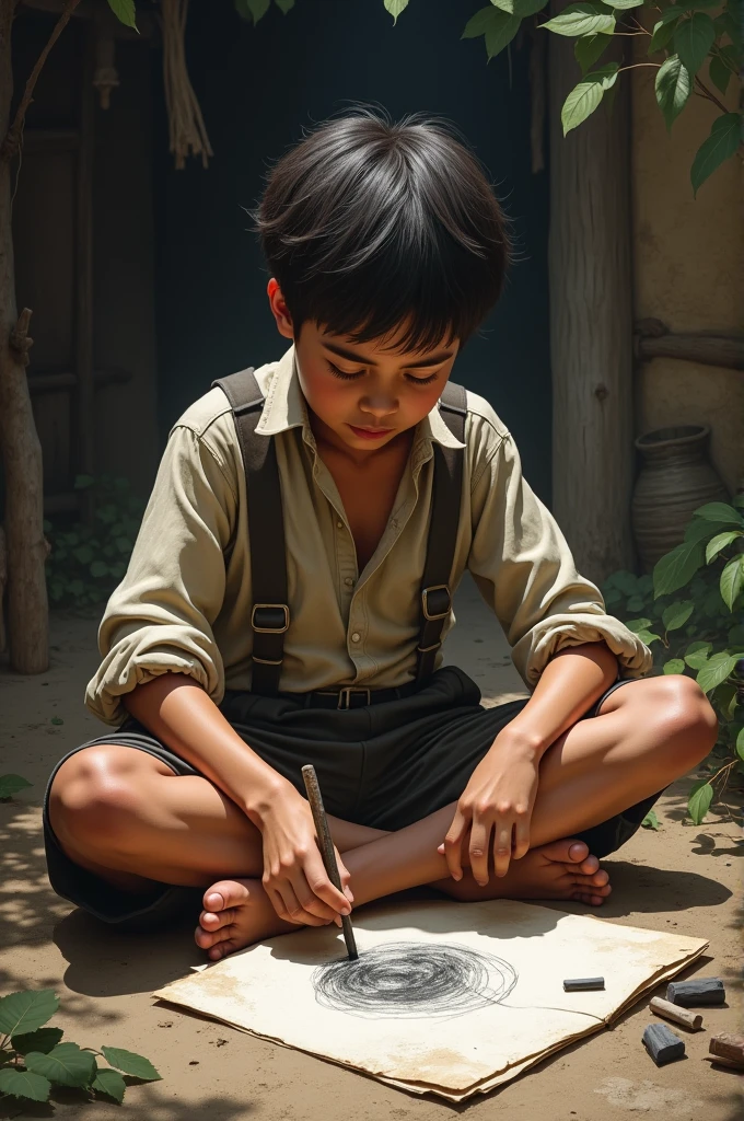 Peasant Teen Boy Drawing - SeaArt AI