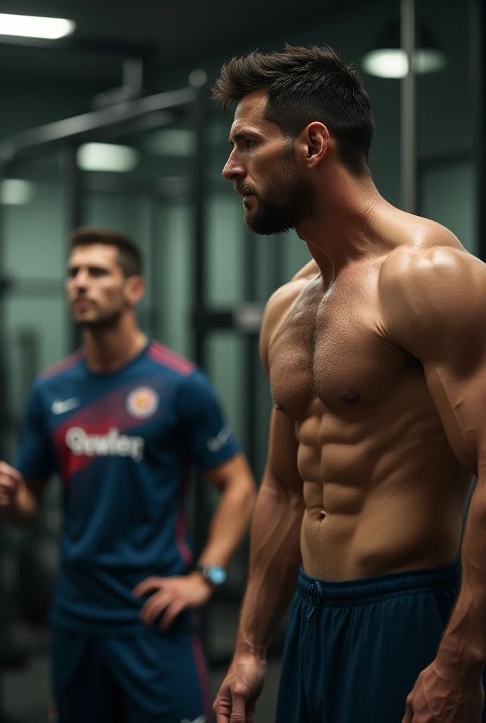 Messi Barcelona sees Cristiano Rolando Real Madrid training in the gym ...