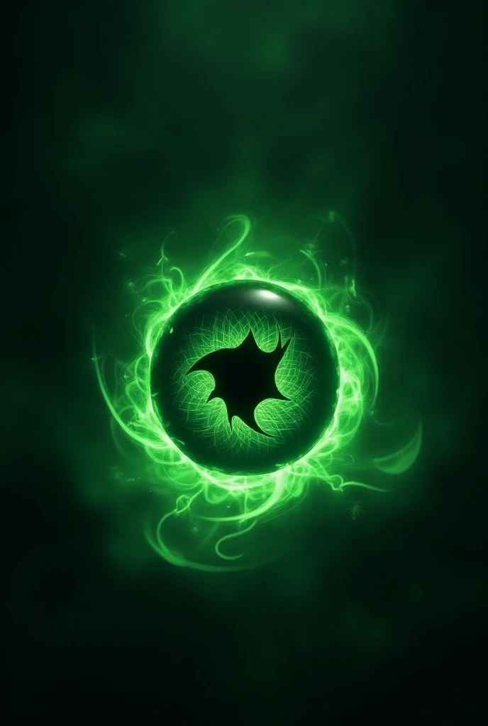 Draw a 3 tomoe Sharingan that is green - SeaArt AI