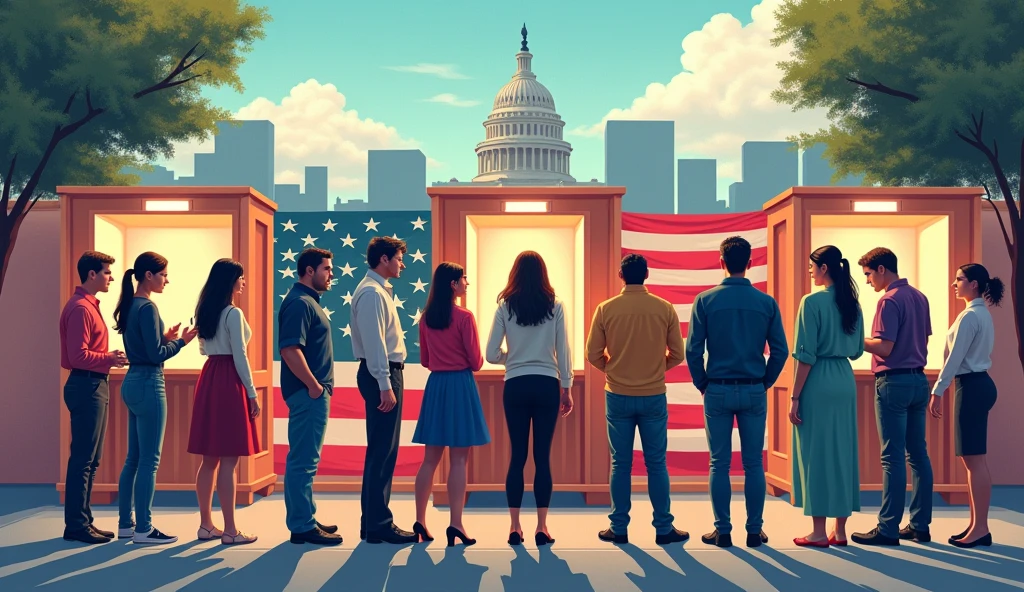 "A visually engaging landscape image representing the theme of voting ...
