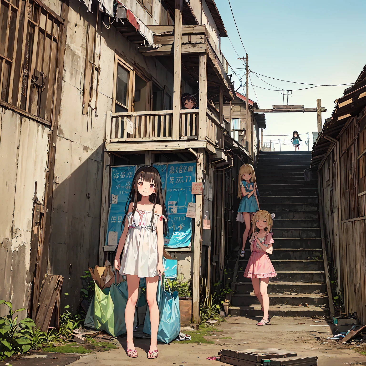 (masterpiece、Best Quality)、((3 girls、Girl in summer clothes - SeaArt AI