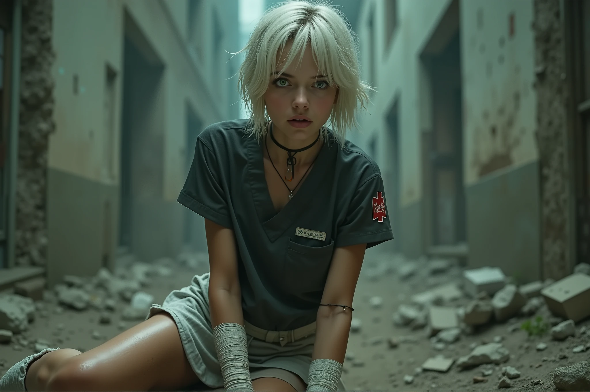 Hyperrealistic, ultra-detailed full-body artwork in post-apocalyptic ...
