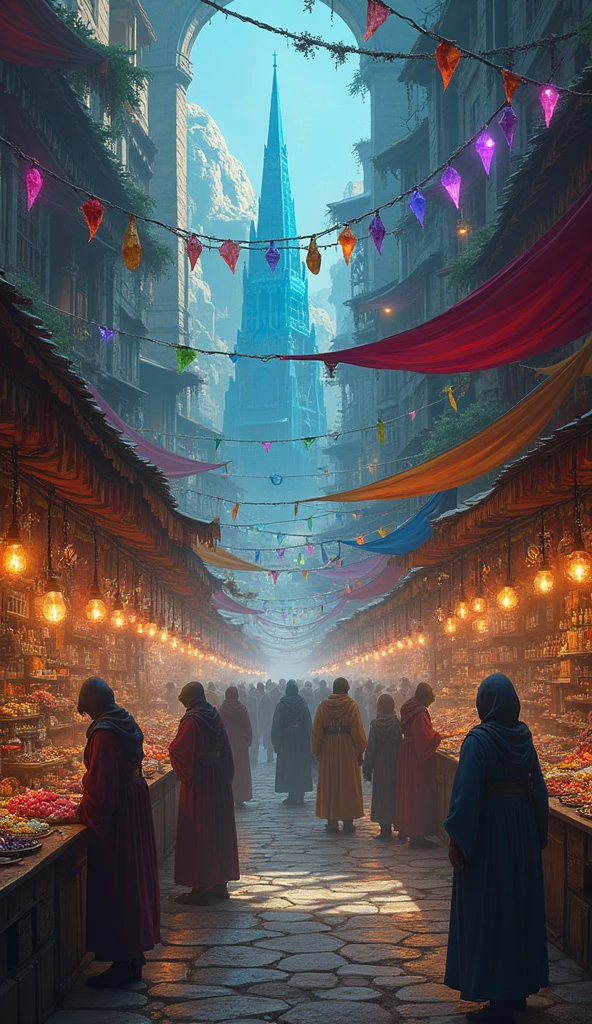 Magic Bazaar: A marketplace overflowing with enchanted trinkets and ...
