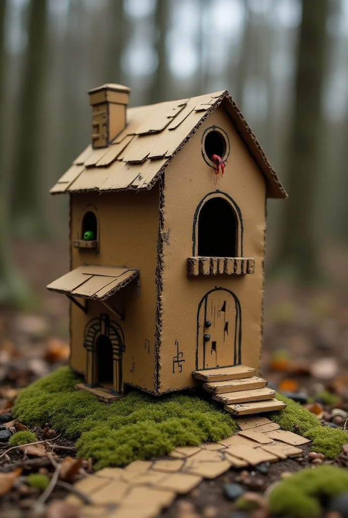 Little house made with cardboard , cardboard crafts , miniature house ...
