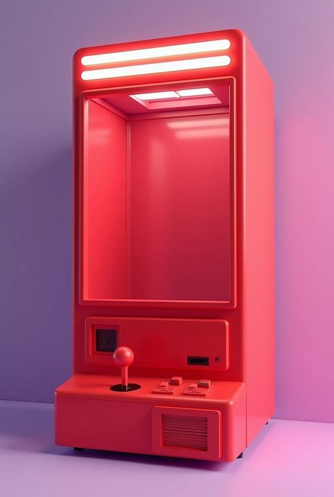 The image shows an empty model of a slot machine for catching toys ...