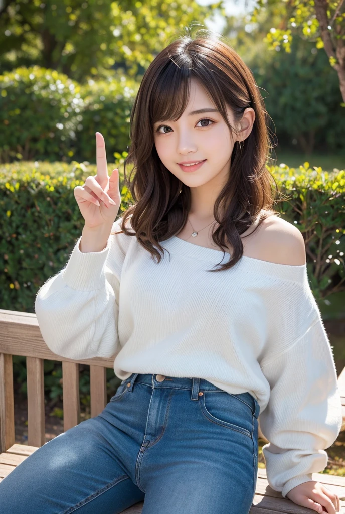 Big Eyes, Cute droopy eyes, A Woman Who Loves Music , pointing a finger ...