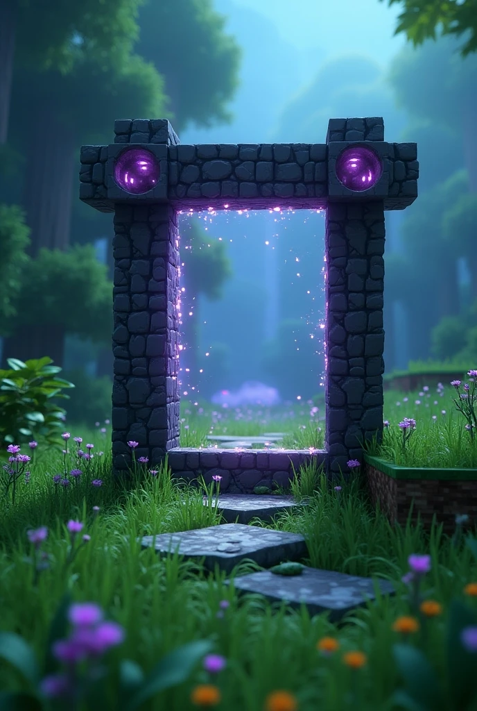 Nether portal Minecraft with green background in Planes biometric ...