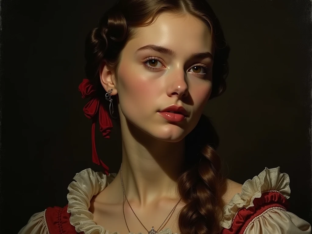 A portrait of pretty woman Renaissance, by Rembrandt van Rijn - SeaArt AI