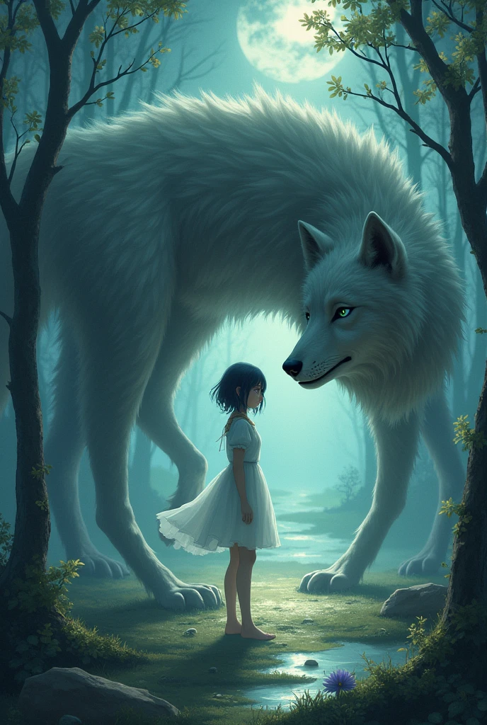 A wolf hypnotizes a girl , girl acts like a wolf , mind control - SeaArt AI